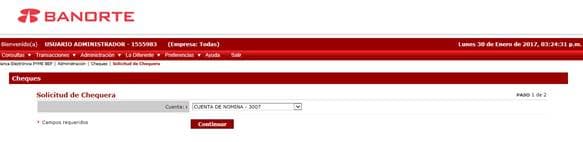 2) El sistema amuestra un combo para seleccionar la cuenta de la cual ...