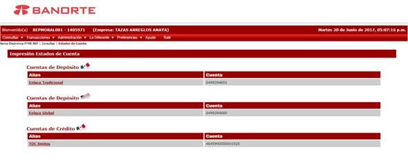 2) El sistema muestra una pantalla con todas tus cuentas para ...
